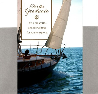 Congratulations Nautical Sailing Sailboat Bright Future Graduation ...