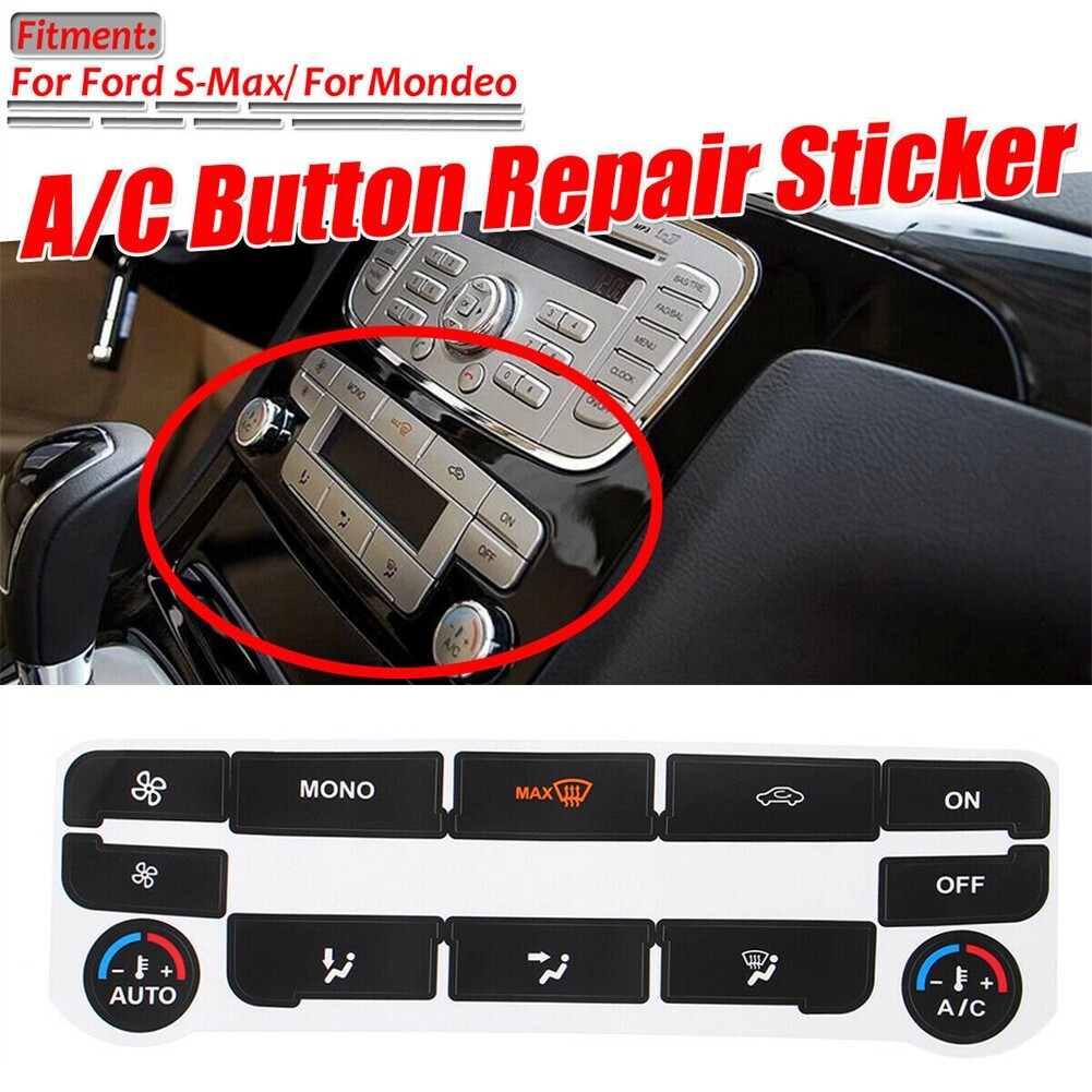 Black A/C Button Repair Stickers for Ford S Max High Quality Vinyl ...