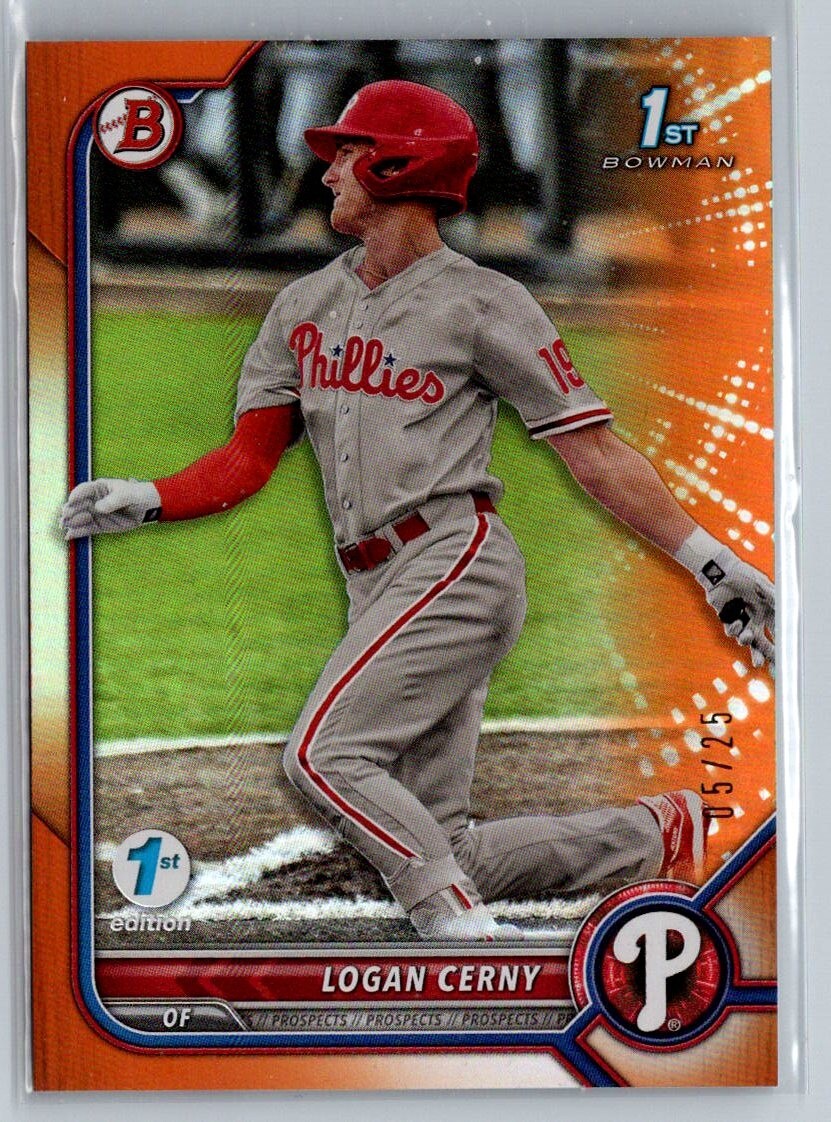 2022 Bowman 1st Edition - Logan Cerny #BPPF-120 Orange Foil /25 (RC) for sale online | eBay
