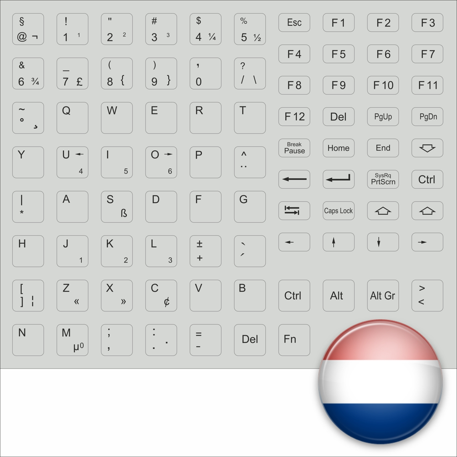 Keyboard Stickers Dutch Gray Holland Keystick for Acer Siemens Asus | eBay