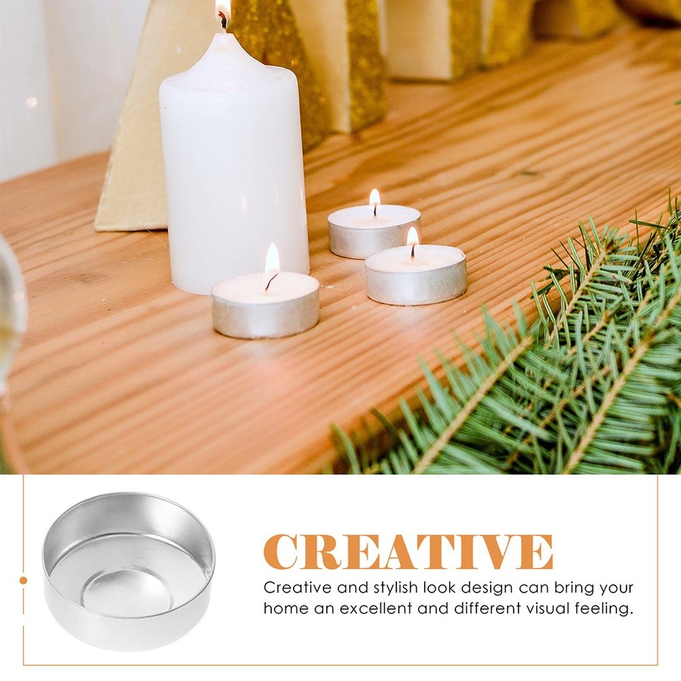 50 Pcs Electronic Candle Base Round Aluminium Tea Light Cups Aluminum ...