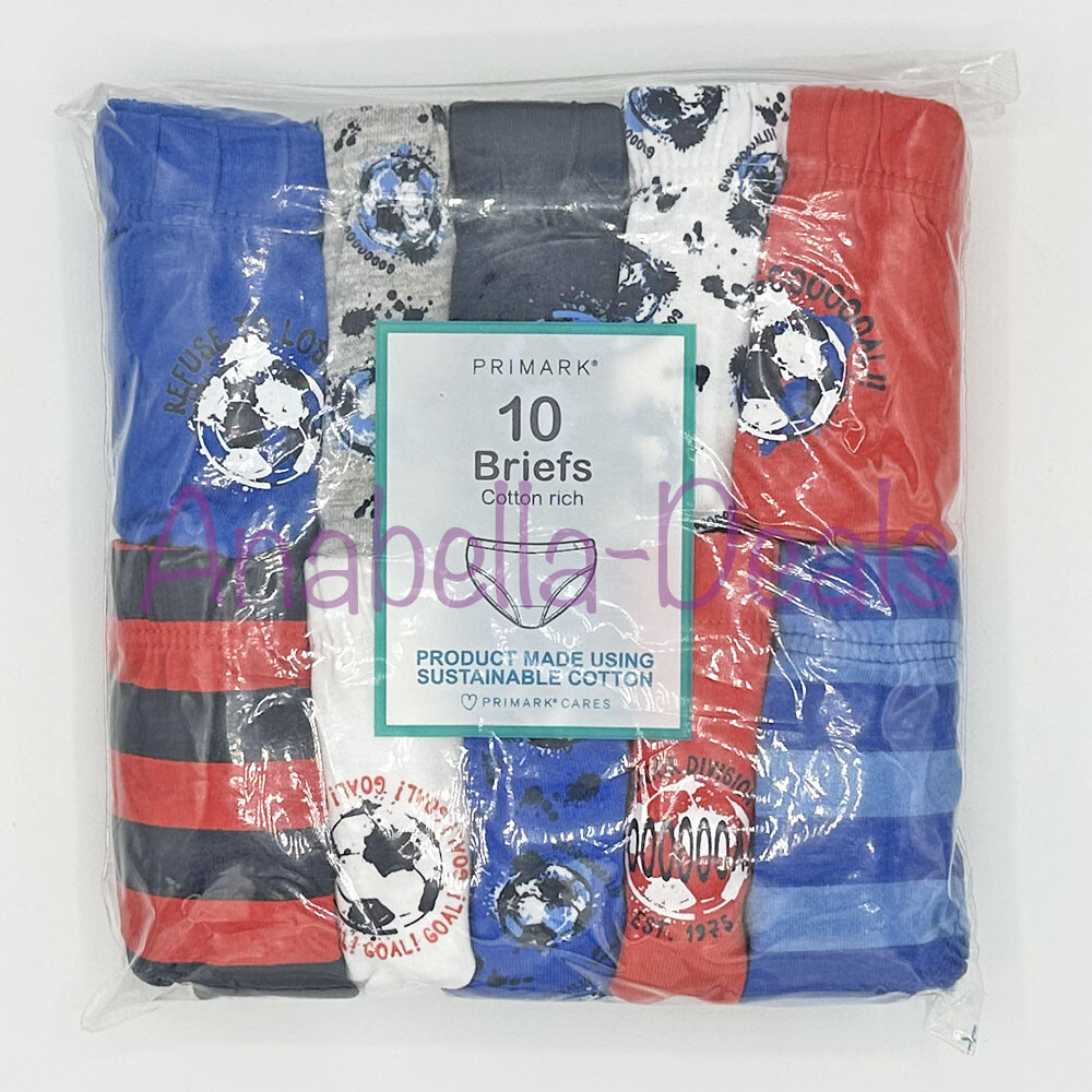 BOYS 10 PACK BRIEFS PANTS KNICKERS UNDERWEAR COTTON RICH PRIMARK AGE 2 ...