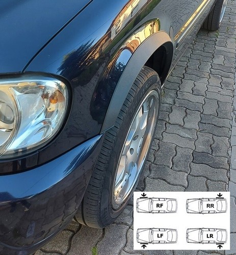 Wheel Arch Trims for MERCEDES W163 M Class front rear 4 pcs Black Matt ...