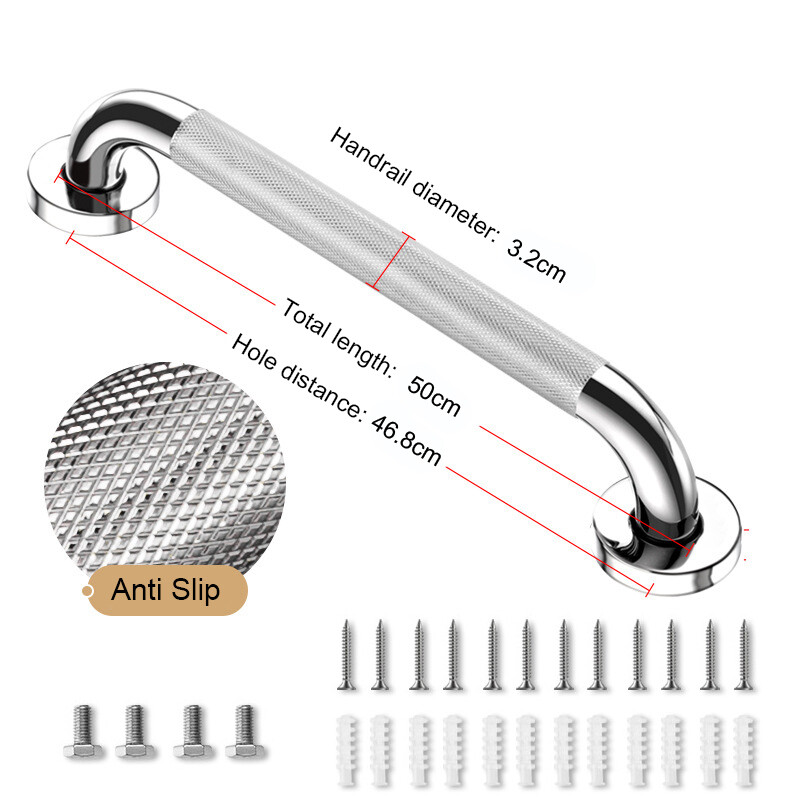304 Stainless Steel Bathroom Safety Bar Handle Hand Rail Grab Support ...