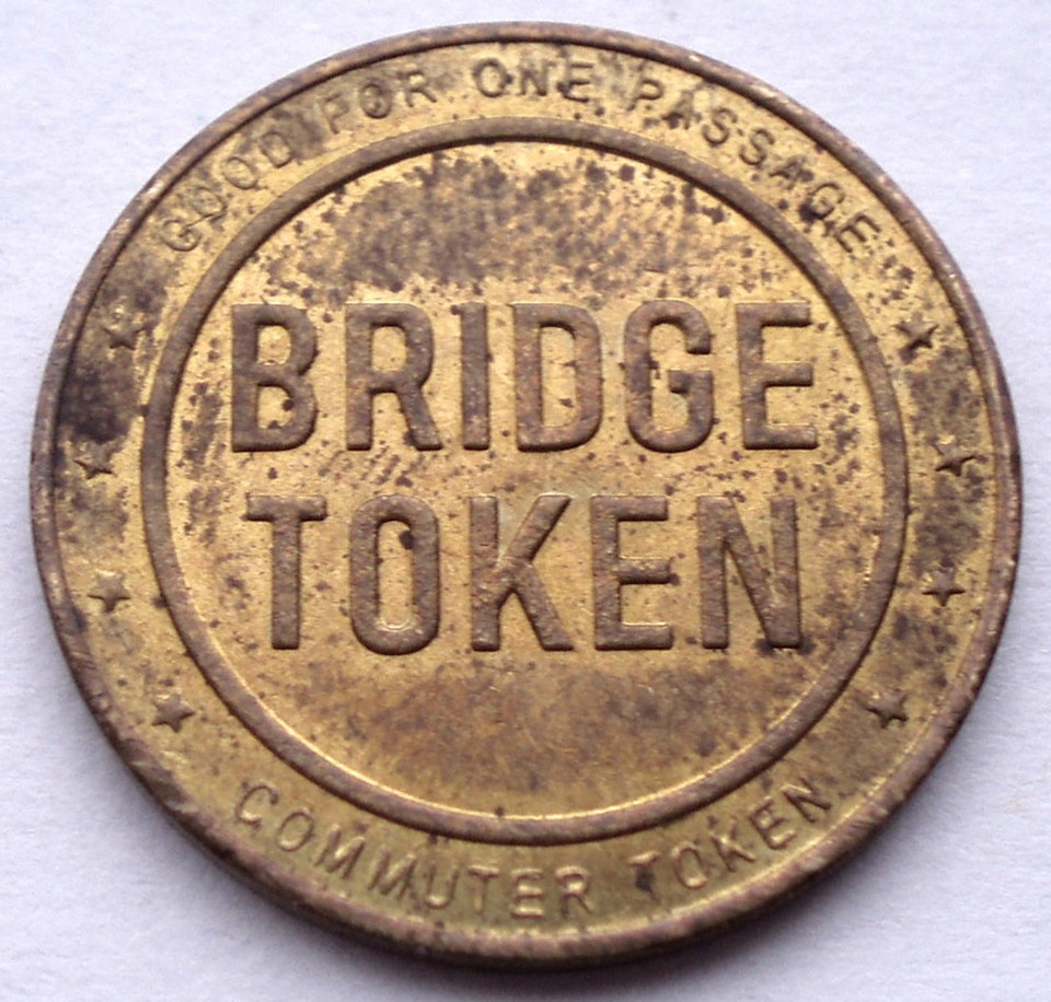 US, PENNSYLVANIA NEW JERSEY DELAWARE RIVER Bridge Token 20mm 3g Brass ...