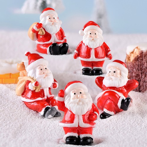Snowflake 2PCS Santa Snowman Micro Snow Display Gift Resin Crafts | eBay