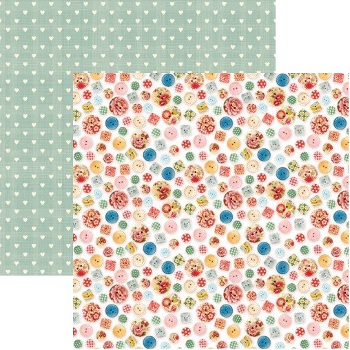 Stitch & Sew - Cute as a Button, scrapbook paper, DS, Reminisce STS001 ...