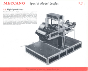 Meccano Model Plan 10.25 / 9.5 High Speed Press | eBay
