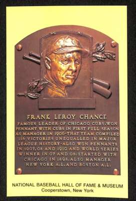 1964-Date Hall of Fame Plaque Frank Chance HOF Cooperstown NM Yellow ...