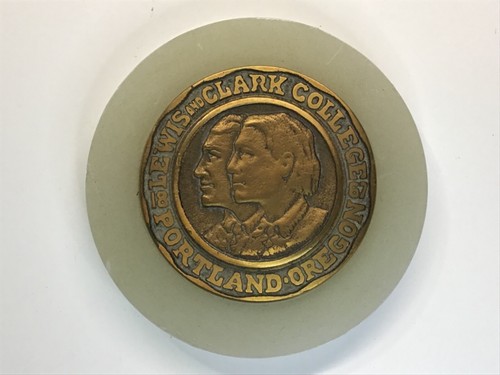 LEWIS AND CLARK COLLEGE BRONZE MEDAL PAPERWEIGHT VTG | eBay