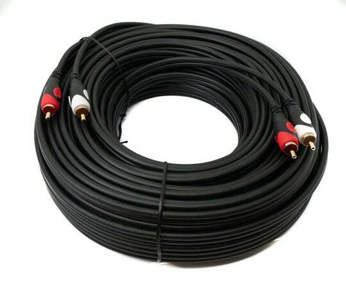 Cinch 2 Rca Cable 30 M Plug To Plug Stereo Av Adapter Black | eBay
