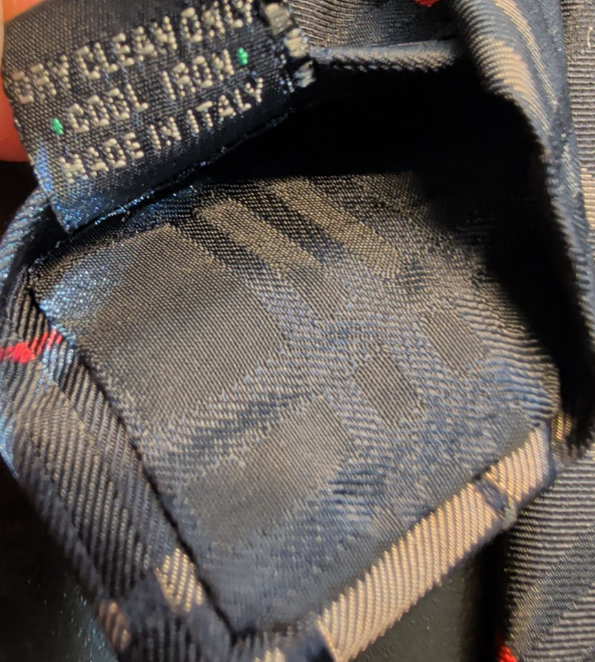 Burberry London Nova Check Tie Black Bronze Red Plaid On Black 100% ...