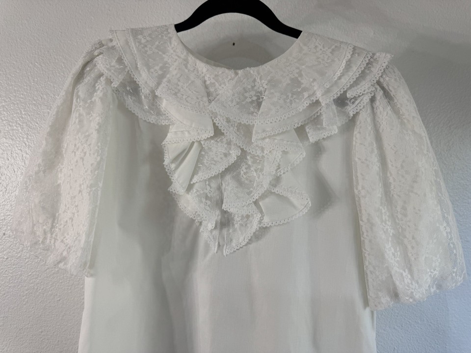Vintage Jeri Bee Square Dance Cottagecore Ruffle lace Collar Western ...