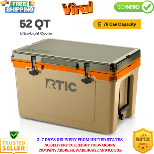 RTIC 52 QT Ultra-Light Hard-Sided Ice Chest Cooler, Fits 76 Cans ...