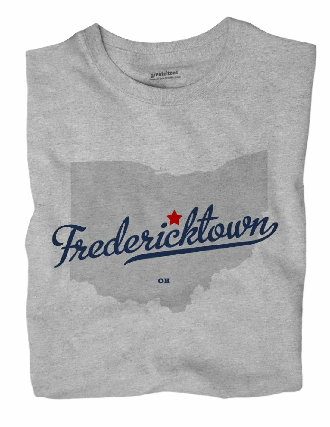 Fredericktown Ohio OH T-Shirt MAP | eBay