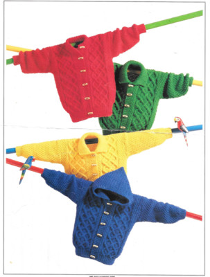 Vintage Knitting Pattern Peter Pan 734 Reprint 20"/26" Baby Child Aran ...