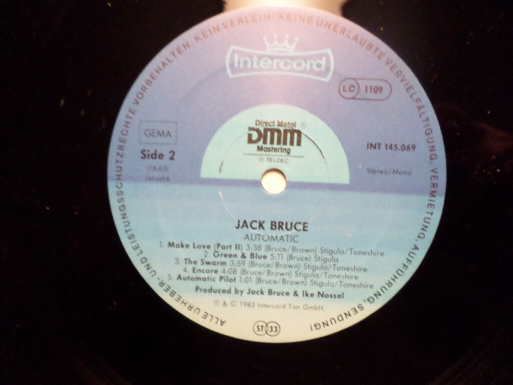 Allemagne Dmm Intercord LP Record / Jack Bruce/ Automatic / Rock Jazz ...