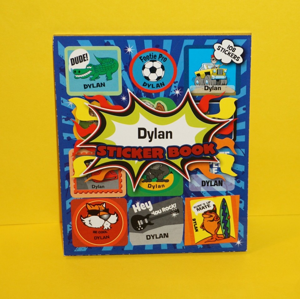 Stick N Mix Sticker Book Personalized Choose Name Boy Girls Fun & Funky ...