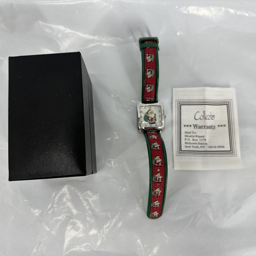 Collezio Santa Claus Analog Wristwatch Silver Tone with Red & Green ...