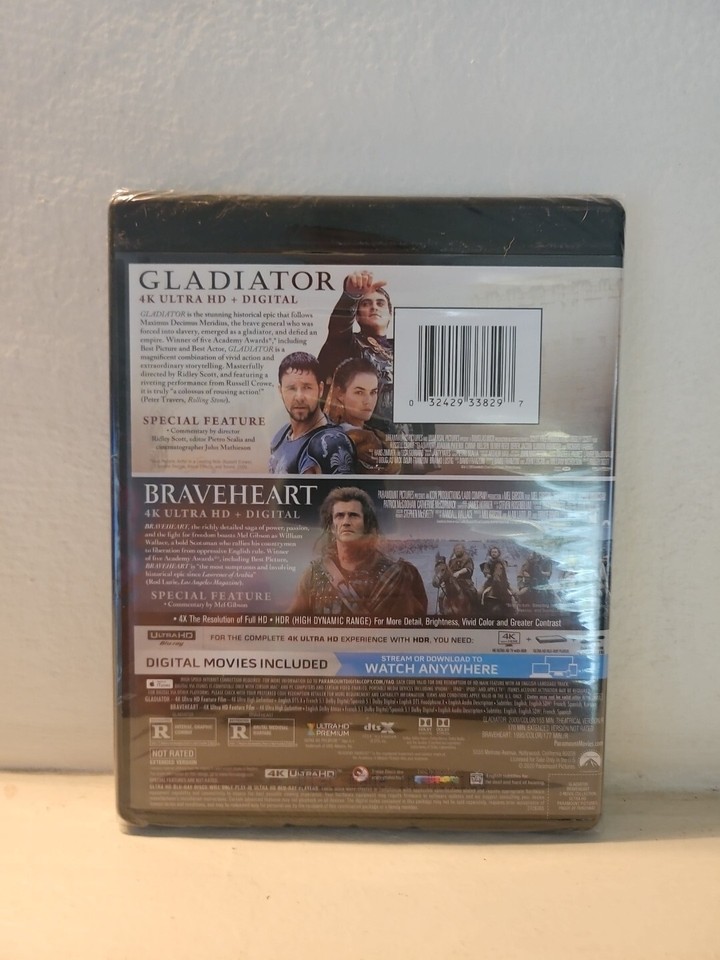2-Movie Collection: Gladiator / Braveheart (2020, 4k Ultra HD) NEW ...