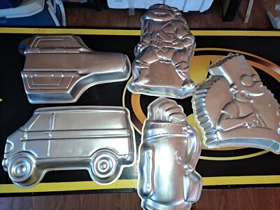 Lot of 5 Vintage Wilton Cake Pans Ninja Turtles Starwars Simpsons Van ...