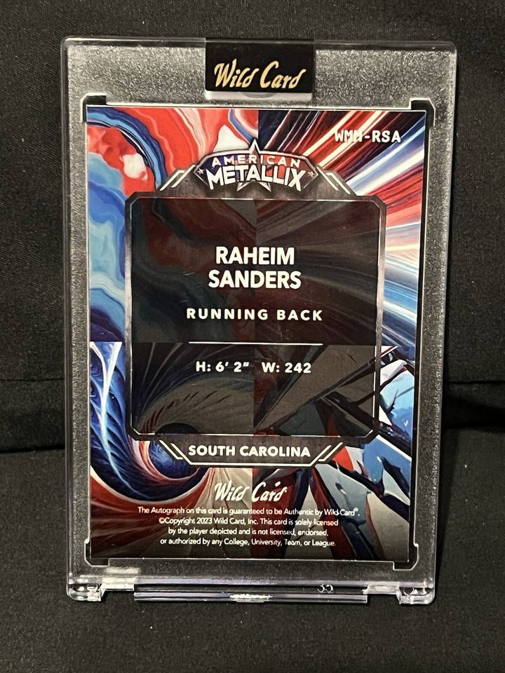 Raheim Sanders AUTO /12 - 2023 Wild Card Metallix Football - South ...