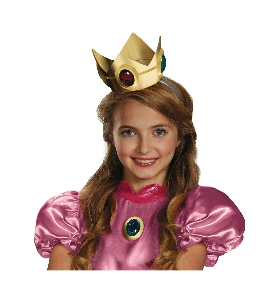 Princess Peach Crown Headband Stick On Amulet Accessory Kits Girl Adult ...