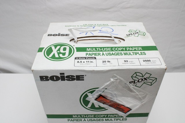 BOISE X-9 Multi-Use Copy Paper SPLOX Easy carry box 3-Hole Punch 92 ...
