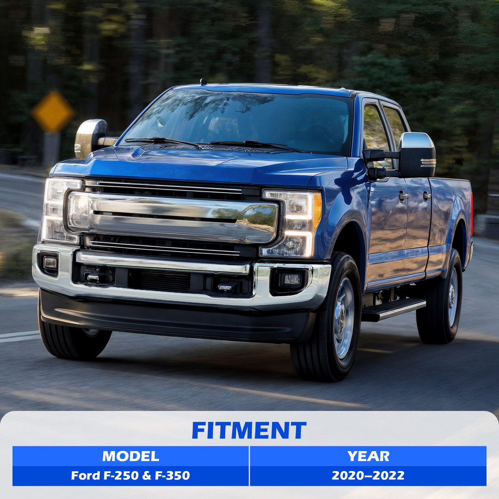 Chrome Front Bumper Face Bar For Ford F250 F350 2020-2022 W/ Fog Light ...