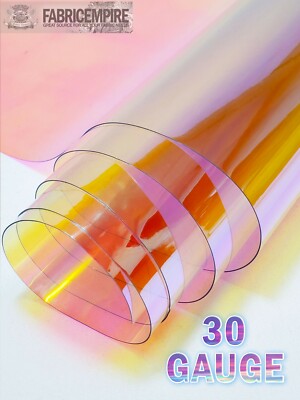 30 Gauge Holographic Transparent Pink Plastic Vinyl Fabric 54"W Sold By ...