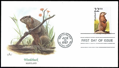 US 2307 Woodchuck 22c FDC June 13, 1987 Fleetwood Cachet F2307-1 | eBay