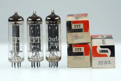 3 Vintage ITT Lindal 35W4 / HY90 Half Wave Rectifier Mini 7 Pin Audio ...