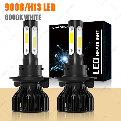 2X H13 9008 LED Headlight Super Bright Bulbs Kit 10000LM White Hi-Lo ...