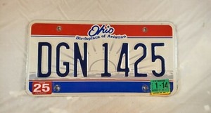 2004-10 Ohio License Plate red white blue DGN 1425 | eBay