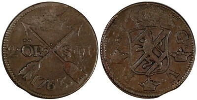 SWEDEN Adolf Frederick Copper 1765 SM 2 Ore KM# 461 (19 615) | eBay