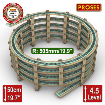 PROSES SINGLE TRACK HELIX - EASY TO BULD & STRONG - for Hornby, Peco ...