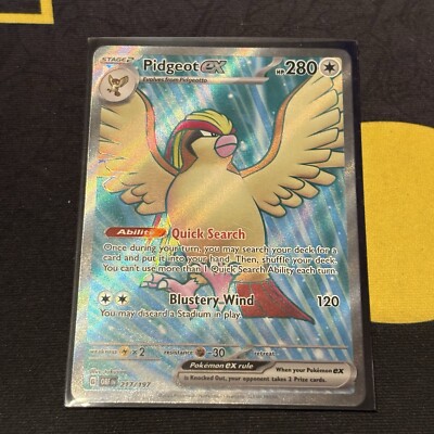 Pokemon Card - Pidgeot ex Full Art Obsidian Flames 217/197 Ultra Rare ...