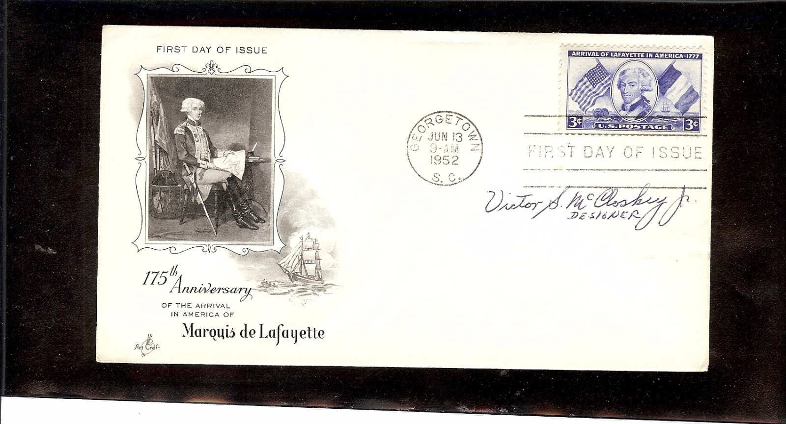 US AUTOGRAPHED FIRST DAR SCOTT#1010 MARQUIS DE LAFAYETTE 1 SIGNATURE | eBay