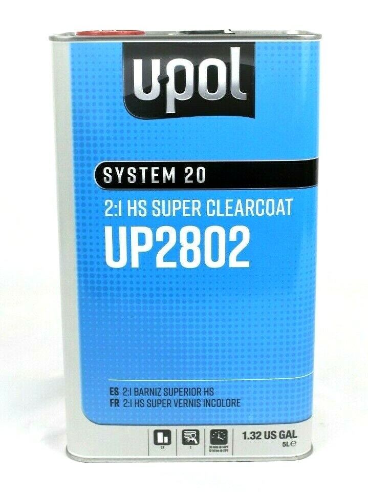 U-Pol UP2802 Clear Coat HS Super Clear Only or Kit with Hardener 2 to 1 ...