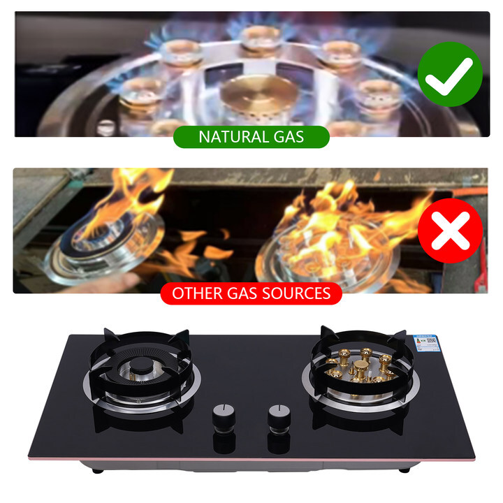 Kitchen Natural Gas Cooker Gas Cooktop Stove Top 2 Burners Built-in NG ...