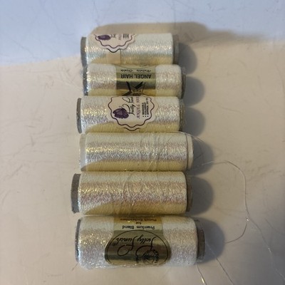 6x Pretty Punch Angel Hair #10 METALLIC Fine Vintage Embroidery Thread ...