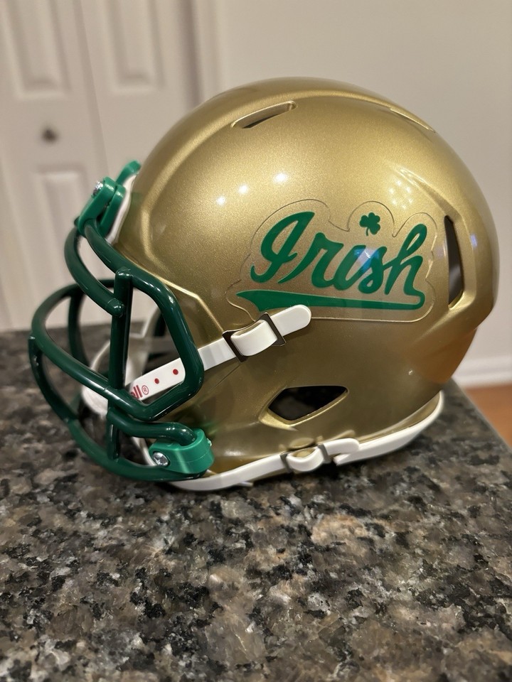 Notre Dame Fighting Irish Custom Mini Football Helmet Gold With Kelly ...