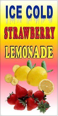 ICE COLD STRAWBERRY LEMONADE VINYL VERTICAL BANNERS (CHOOSE A SIZE ...