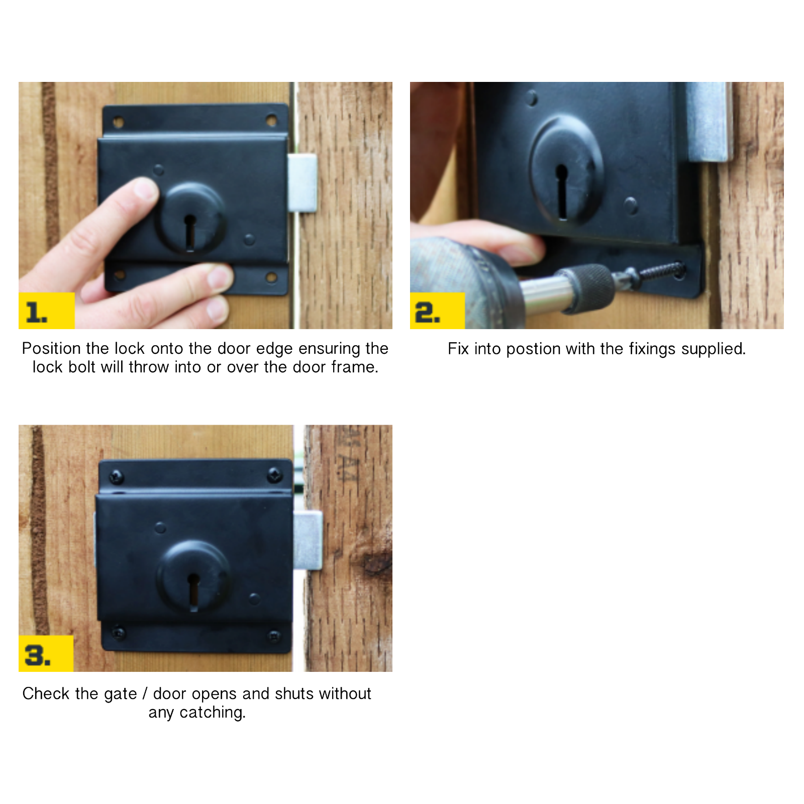 Press Lock Shed Gate British Pattern Face Fix Presslock Deadlock 1 KEY ...