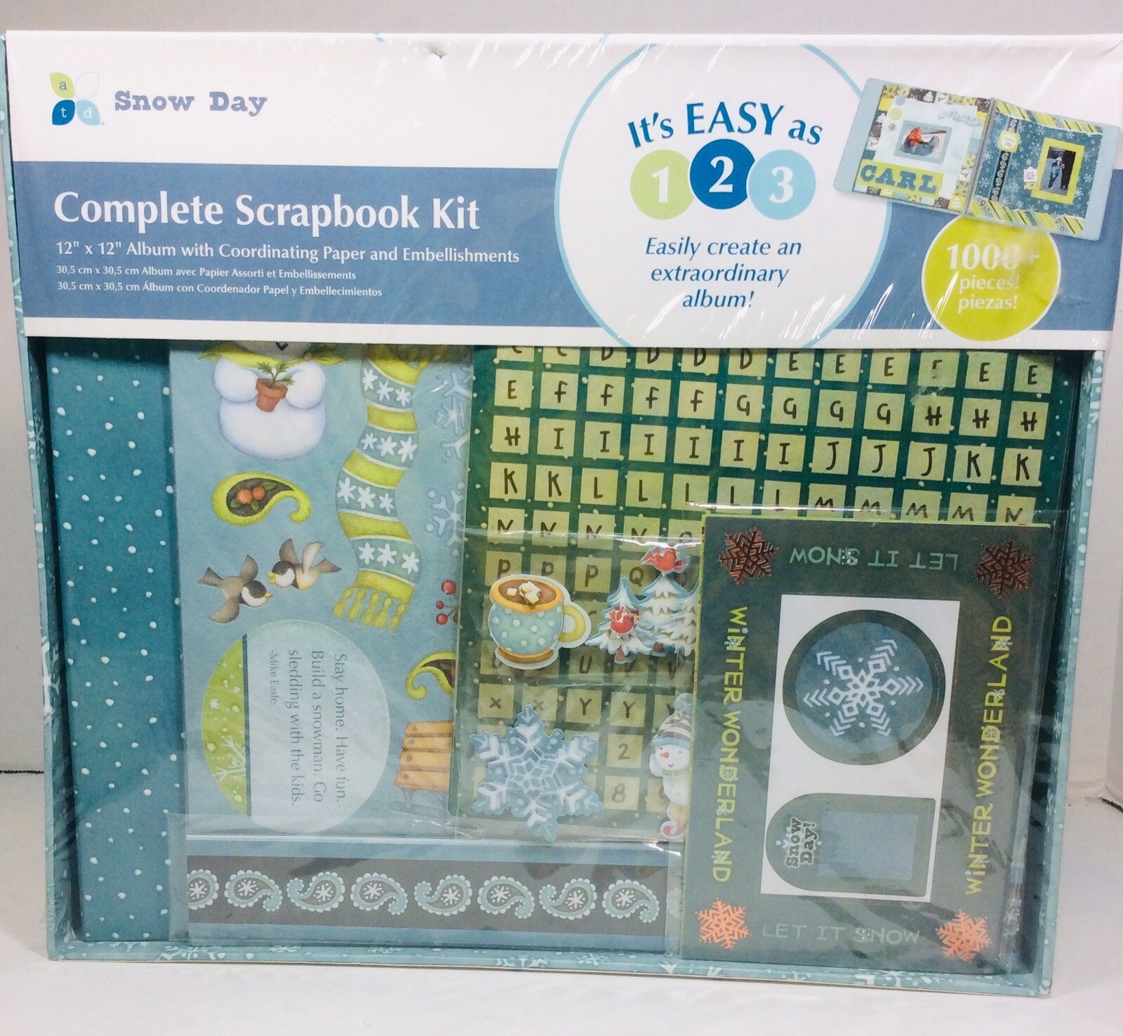Complete scrapbook Kit Snow Day 1000 Pieces 12x12 Album,Paper ...