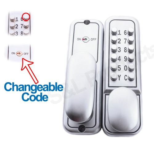 Mechanical Door Lock Push Button Oval Handle Changeable Code | eBay ...