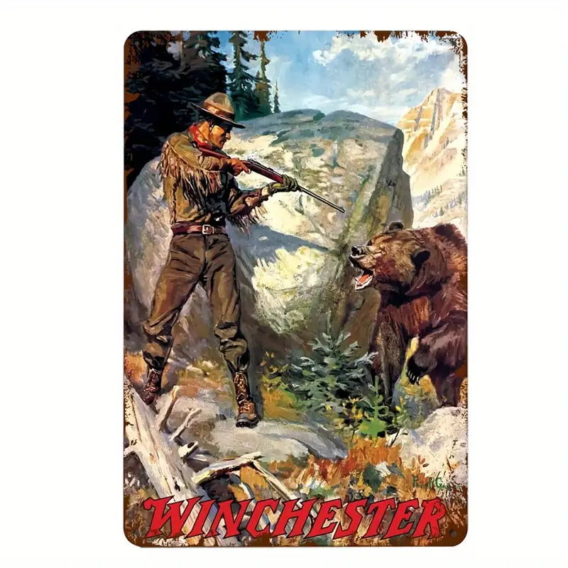 Winchester Western Tin Aluminum Sign Retro Metal Home Decor Art Rustic ...
