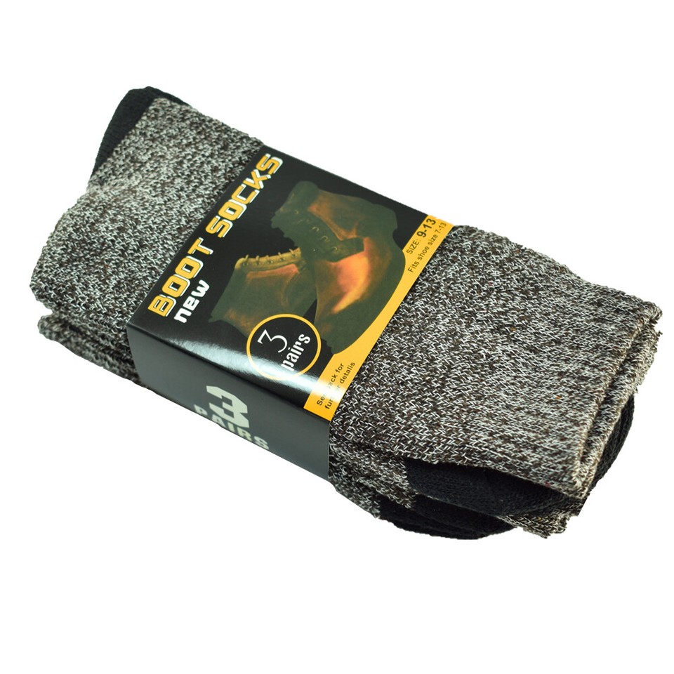 6 Pairs Mens Winter Thermal Cushioned Heavy Duty Cotton Work Boots ...