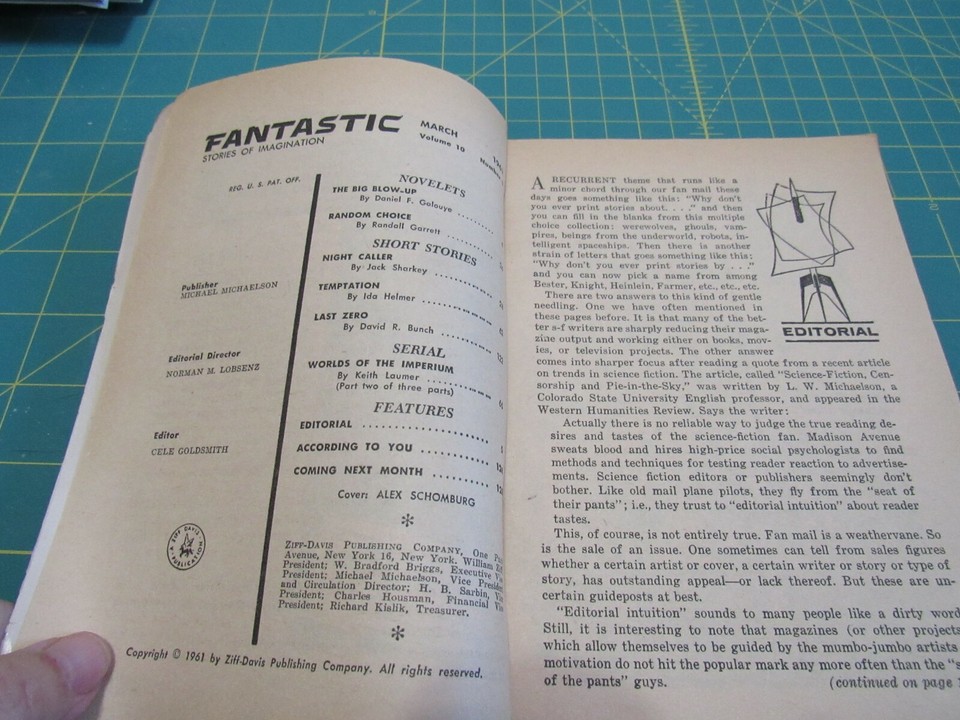 FANTASTIC 3/1961 SF FANTASY PULP DIGEST MAG | eBay