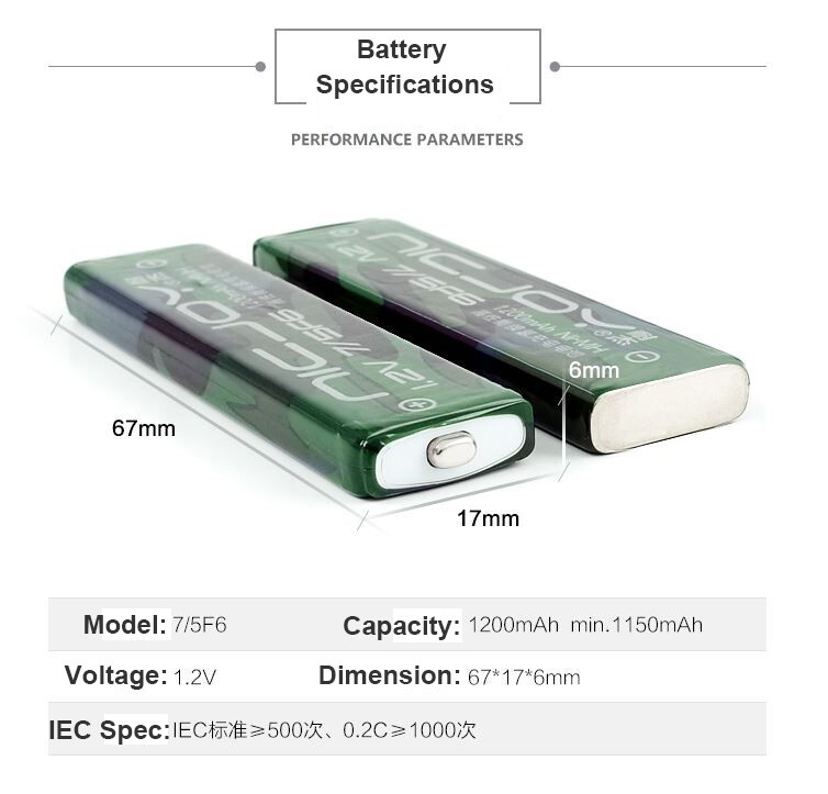 Premium Gum stick NICJOY Gumstick Batteries & USB Smart Charger Combo ...